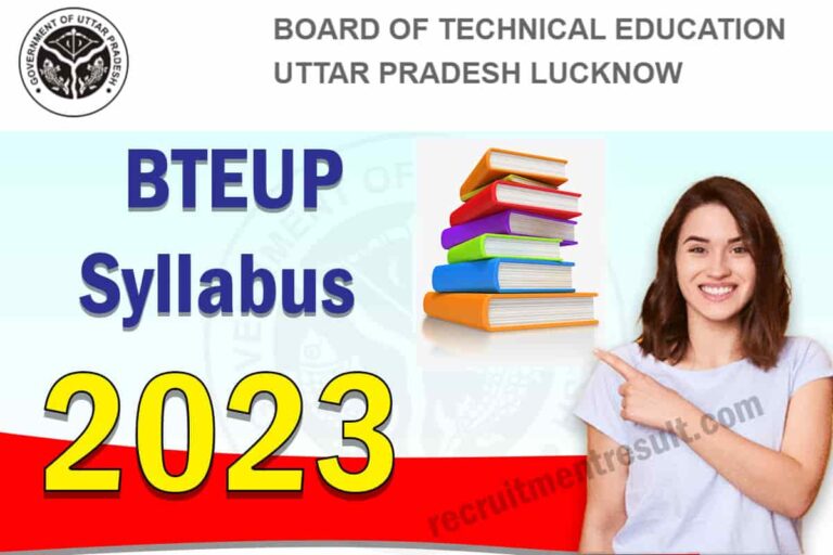 BTEUP Syllabus 2023 (UP Diploma/Polytechnic) All Branches Sem Exam Syllabus